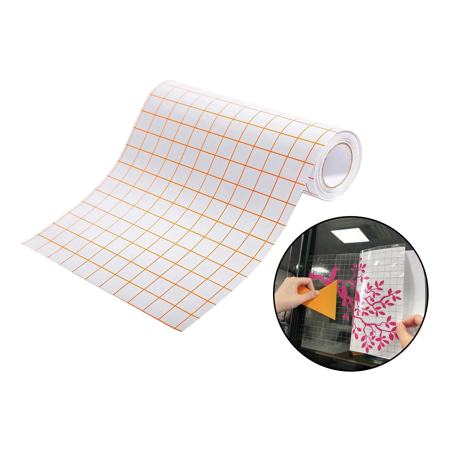 Vinyl Transfer Paper Tape Roll Clear Orange Alignment Grid Self ...
