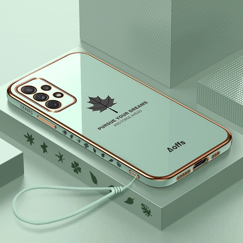 Luxury-Plating-Maple-Leaf-Phone-Case-For-Samsung-Galaxy-A32-A12-A52-A72 ...