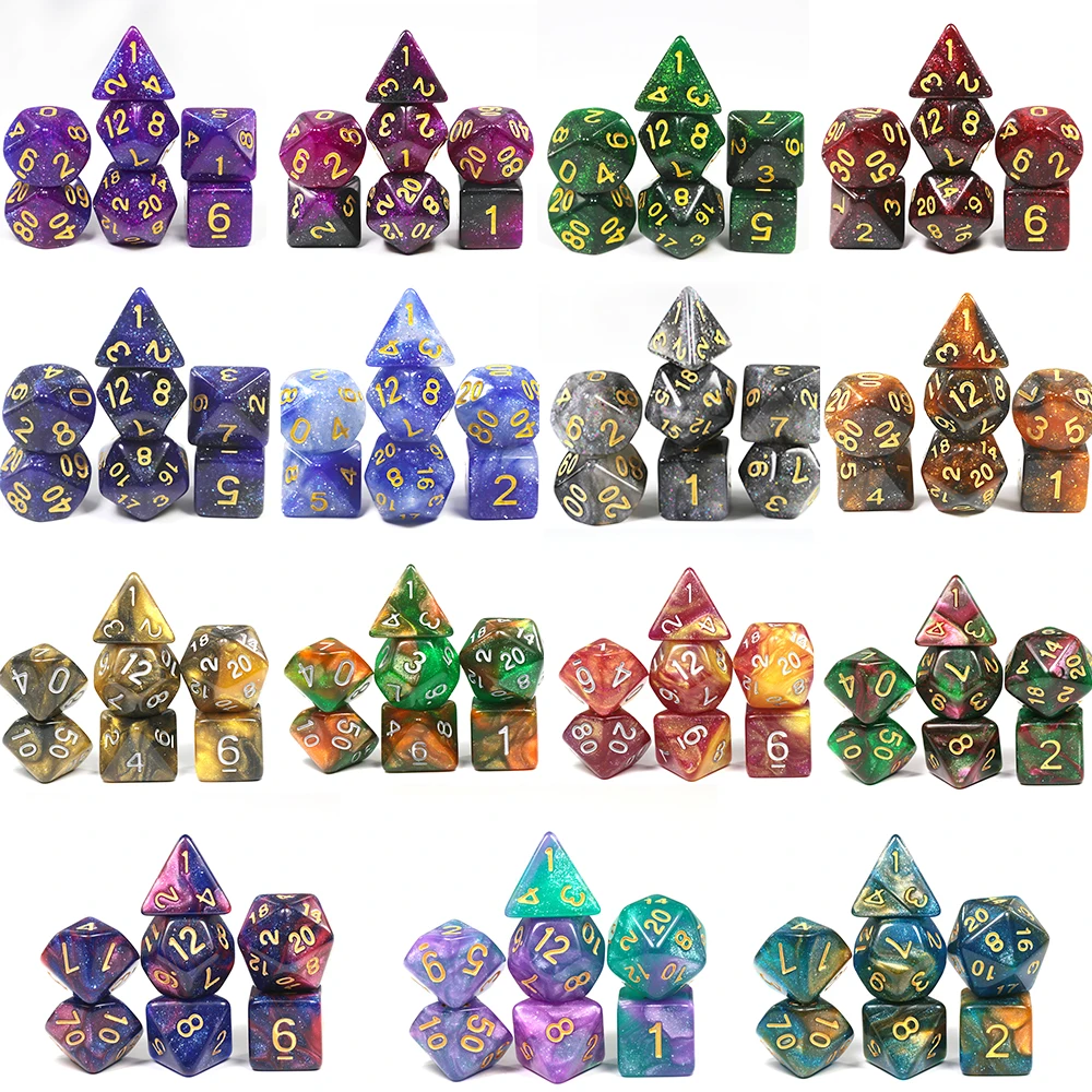 High Quality 15 Color Creative Universe Galaxy Dice Set Of D4-d20 ...