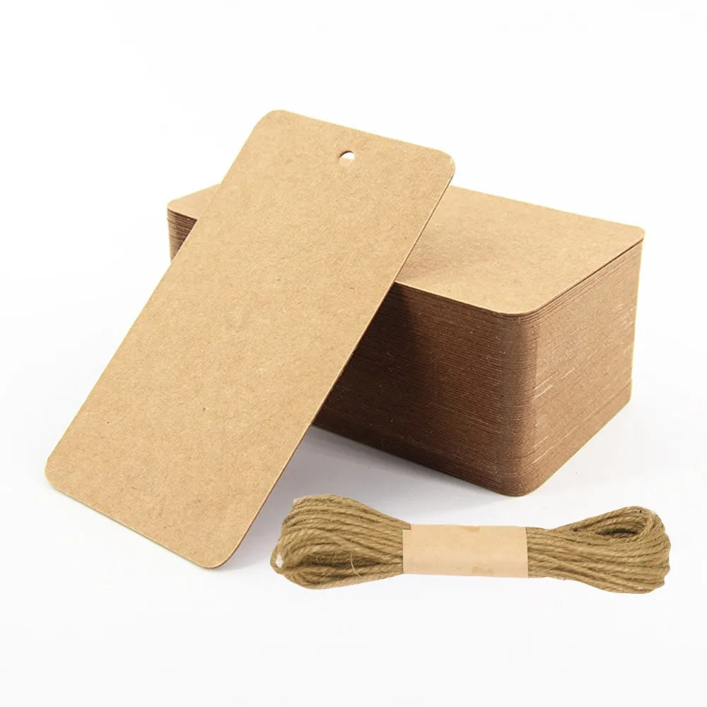 50PCS-Pack-9-5CM-Kraft-Paper-Blank-Handwritten-Hang-Tags-Labels-For ...