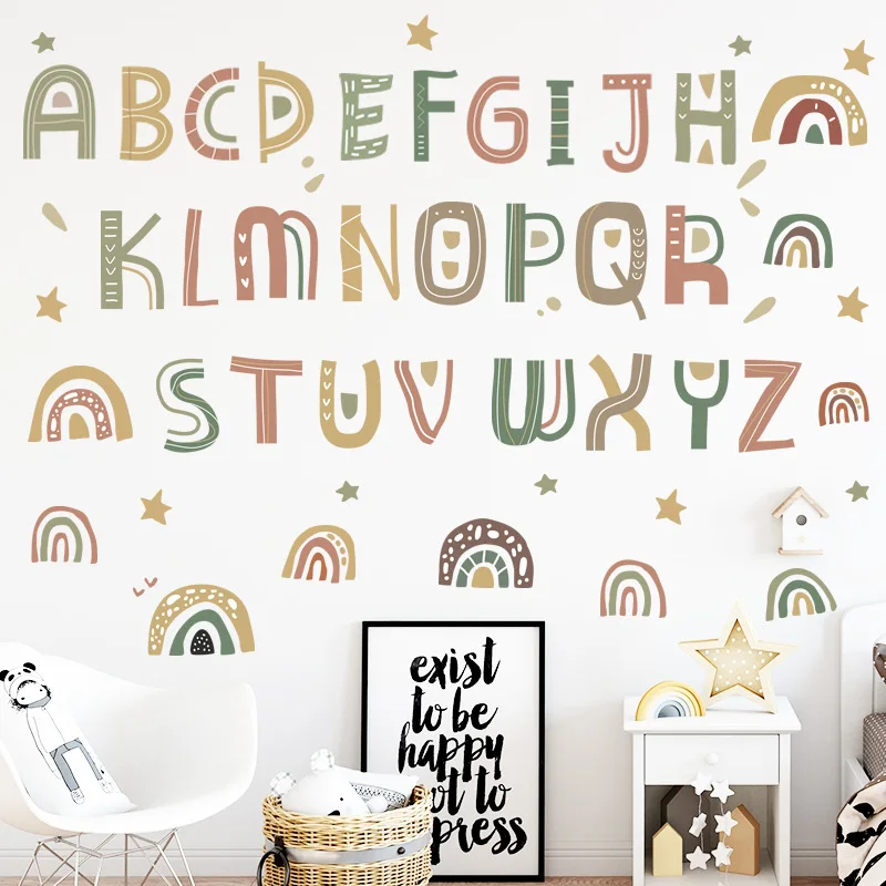 Cartoon-26-Letters-Alphabet-Wall-Stickers-for-Kids-Rooms-Nursery-Room ...