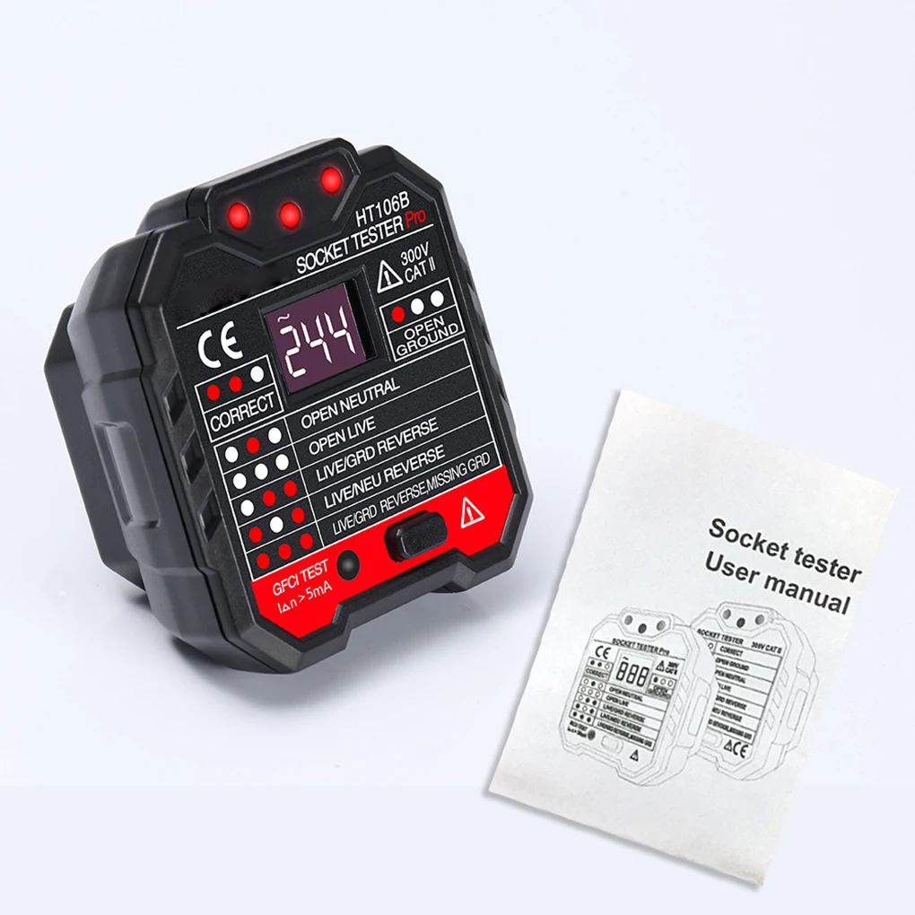 HT106B HT106D HT106E Digital display socket tester plug polarity phase ...