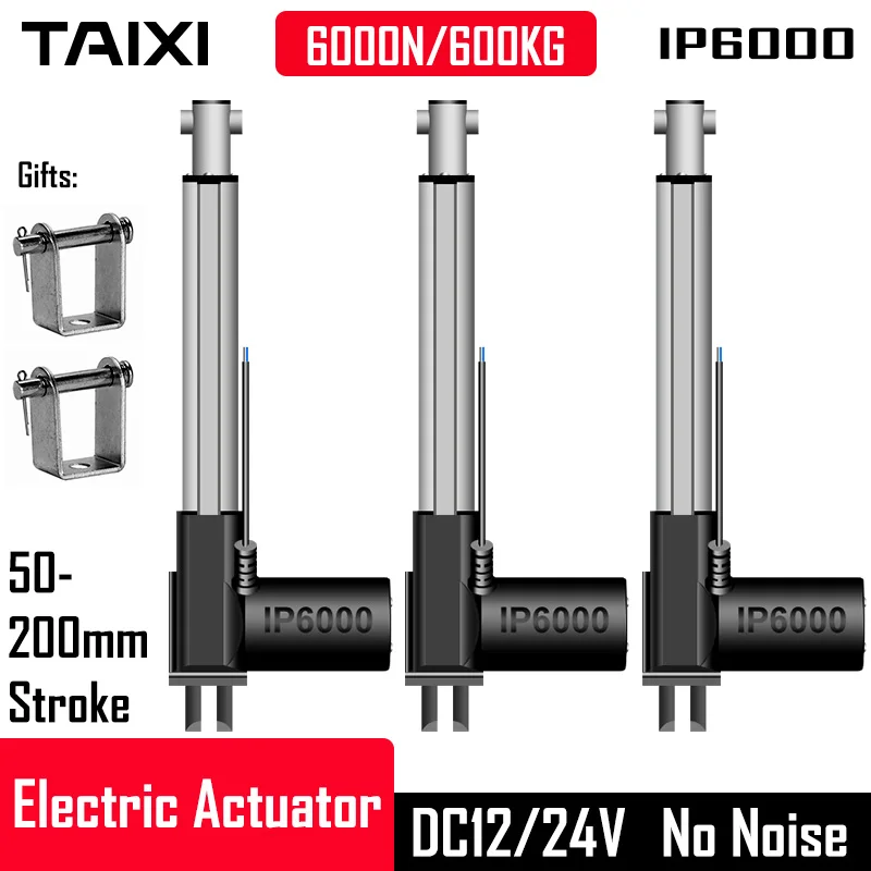 Aktuator-Linier-Elektrik-50-100-150-200Mm-Stroke-6000N-Kunci-Pusat ...