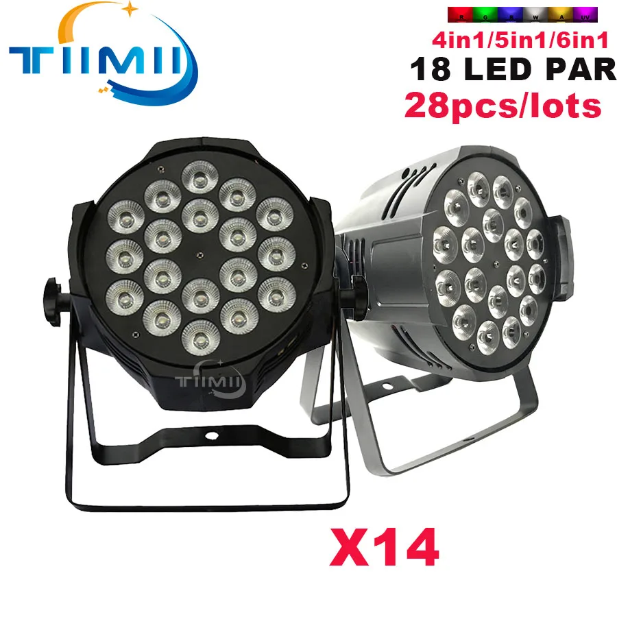 28pcs Aluminum Alloy Led Par 18x18w Rgbwa+uv 6in1 Can Spotlight Dj ...