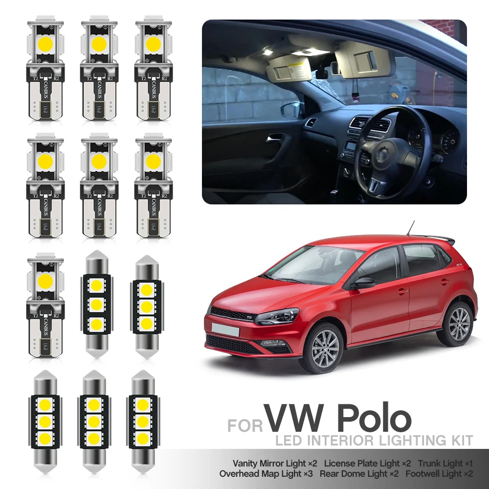 For-2009-2017-Volkswagen-VW-Polo-GTI-MK8-MK9-6R-6C-Canbus-Led-Interior ...