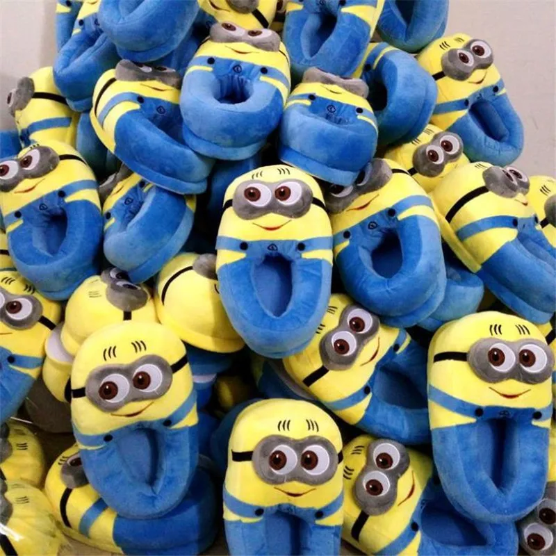 Cartoon Minion Indoor Warm Plush Shoes - KawaiiMerch.com