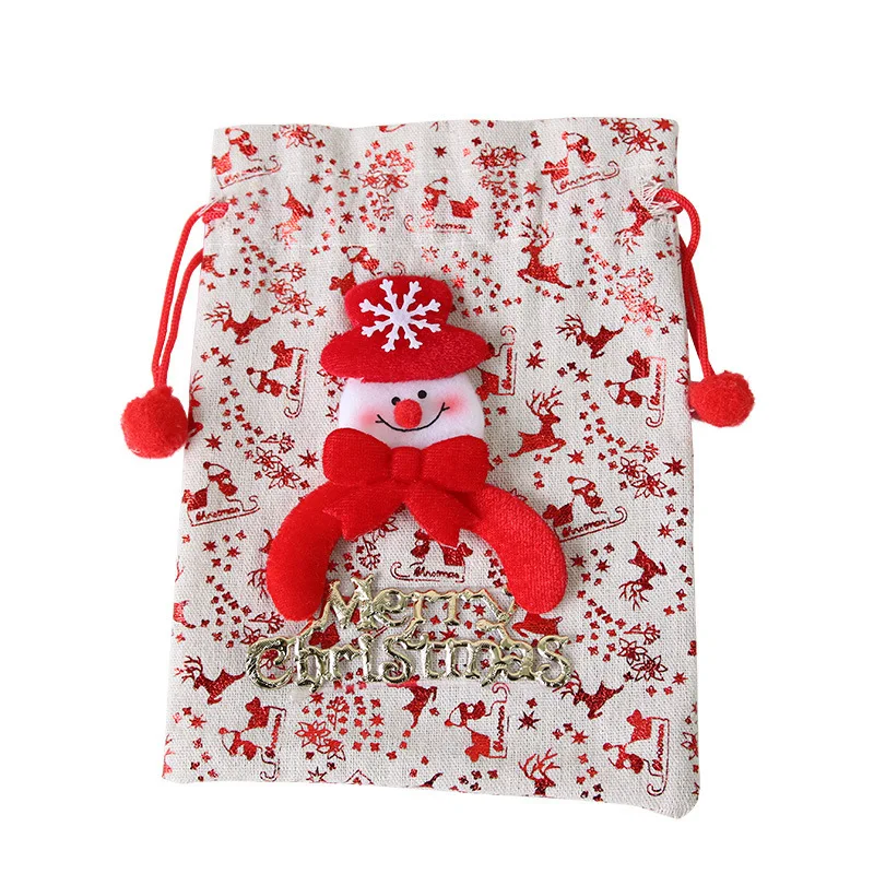 Christmas Decoration Gift Bag Linen Bag Santa Claus Gift Bag Christmas ...