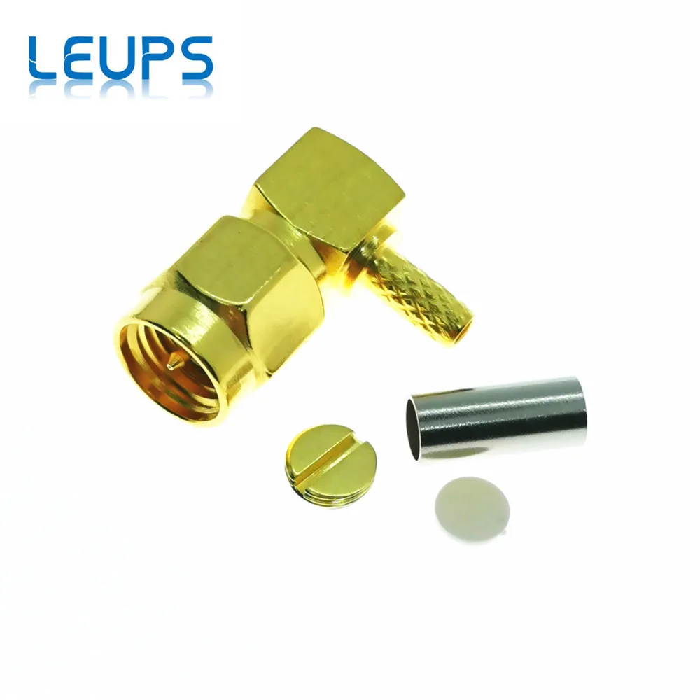 SMA Male Or RP-SMA Male (Female Pin) Right Angle RF Connector Crimp for ...