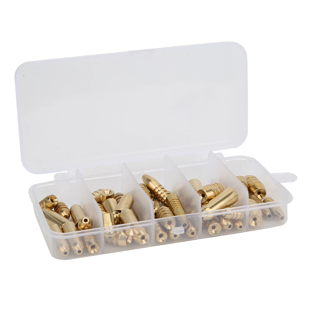 52 Pcs Brass Fishing Sinkers And Weights For Freshwater Saltwater Kit ...