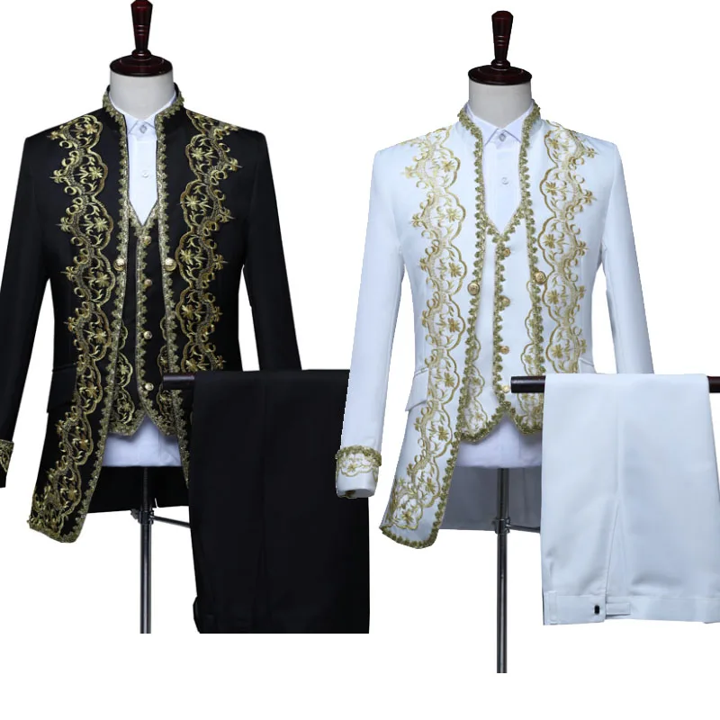 4XL Adult Men 3PCS Set Victorian Steampunk Royal Prince Costume Vintage ...