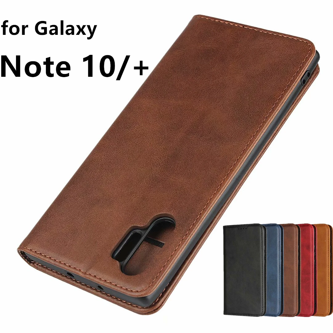 Leather-case-For-Samsung-Galaxy-Note-10-Note10-Plus-5G-Flip-case-card ...