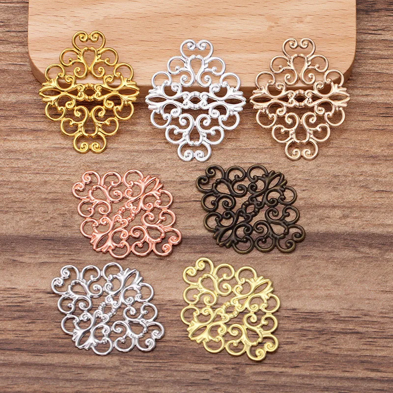 20PCS-36-30mm-Brass-Filigree-Flower-Connectors-Charm-For-DIY-Jewelry ...