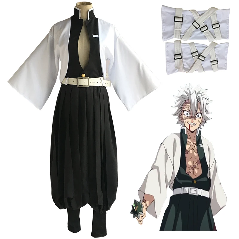 Anime Demon Slayer Kimetsu No Yaiba Cosplay Shinazugawa Sanemi Costume ...