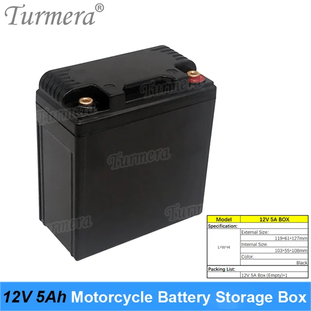 Turmera 12V 5Ah 9Ah Motorcycle Battery Storage Battery Box Can Hold ...