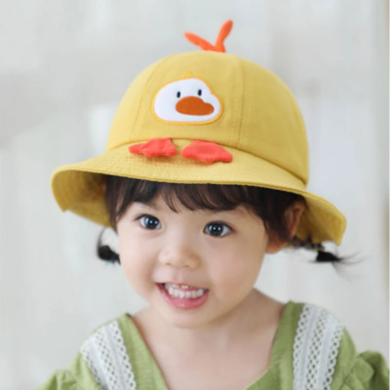 2021 Fisherman Hat Children Cute Girl Boy Duck Pattern Popular Bucket ...