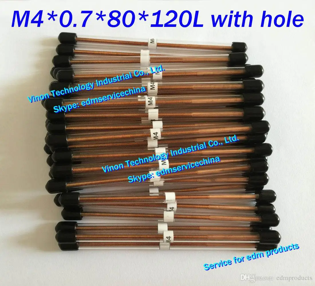 5PCS-Pack-M4-0-7-80-120mm-Copper-Thread-Electrode-with-hole-thread ...