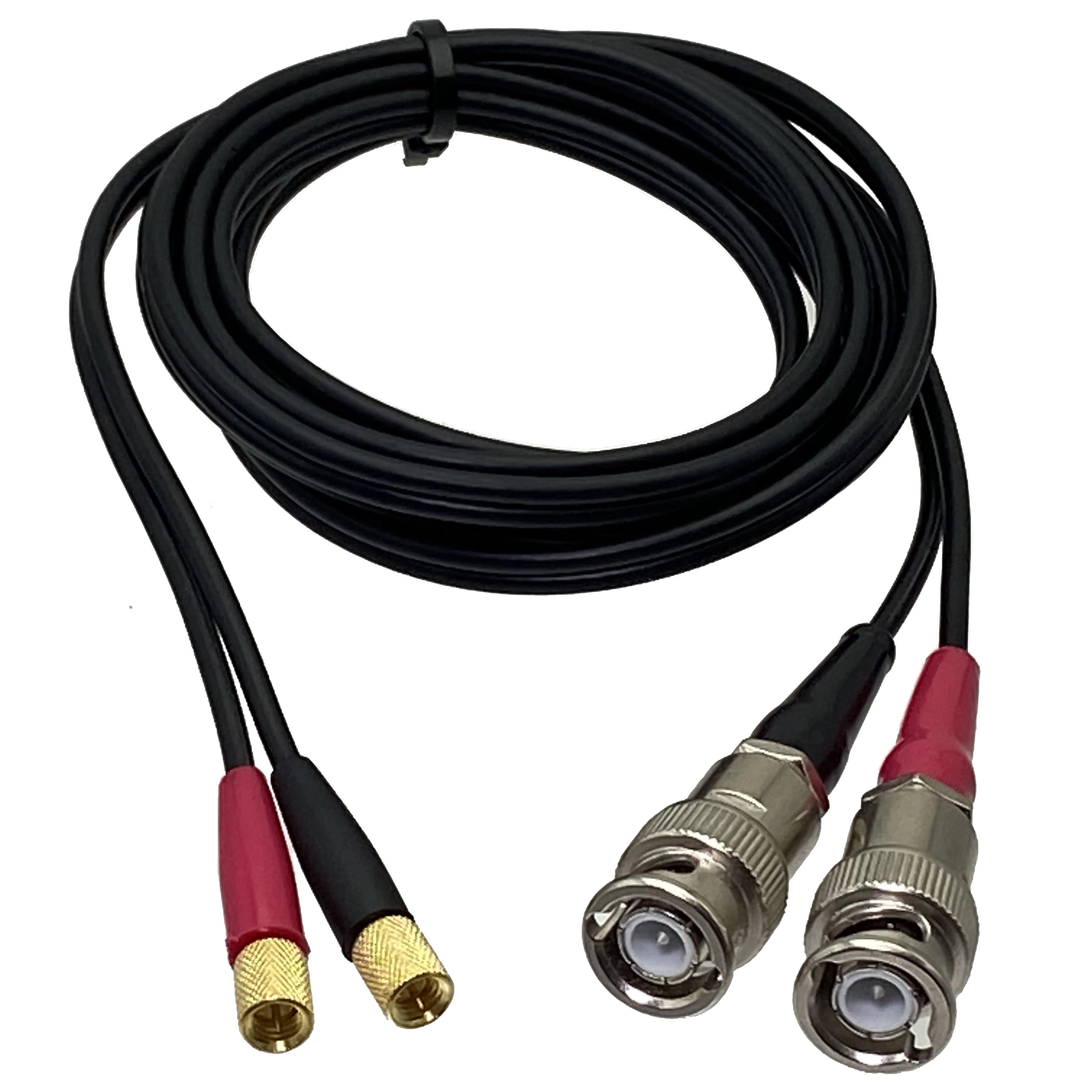 RG174 2x L5 M5 Microdot Male to 2x BNC Q9 Clamp plug Connector Wire for ...