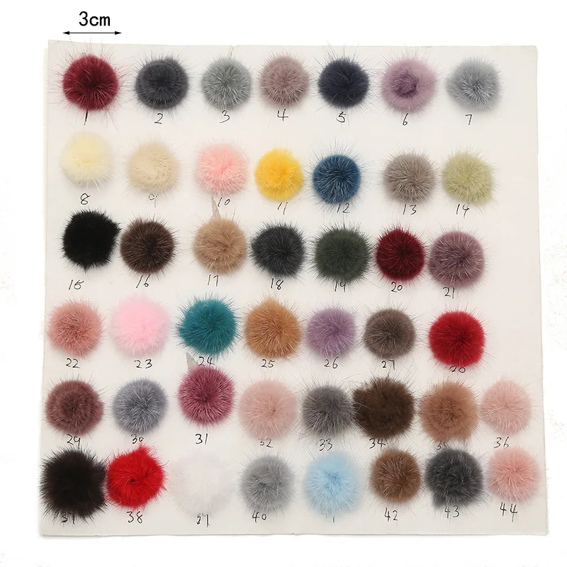 10pcs Pompom Decoration 3cm Big Pompon Faux Fur Pompony Soild Color ...