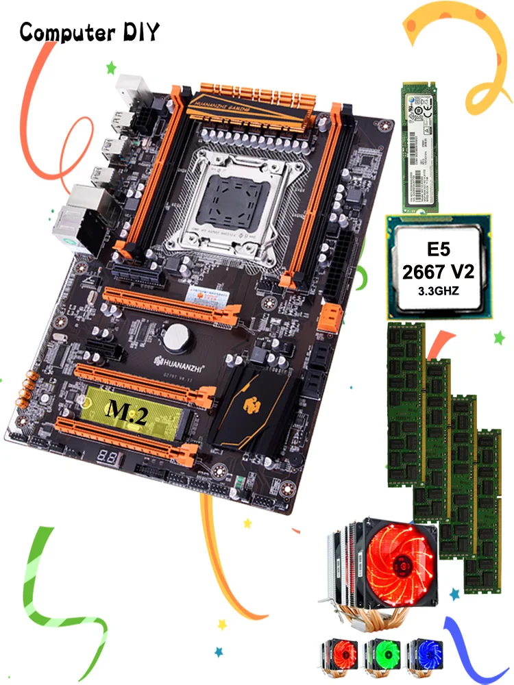 HUANANZHI placa base X79 deluxe con SSD de 256G, CPU Xeon E5 2667 V2 ...