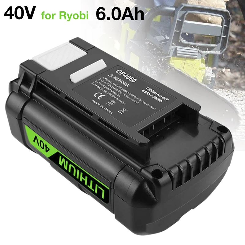 Op4050a Op4060 40v 6.0ah Li-ion Battery For Ryobi 40-volt Cordless ...
