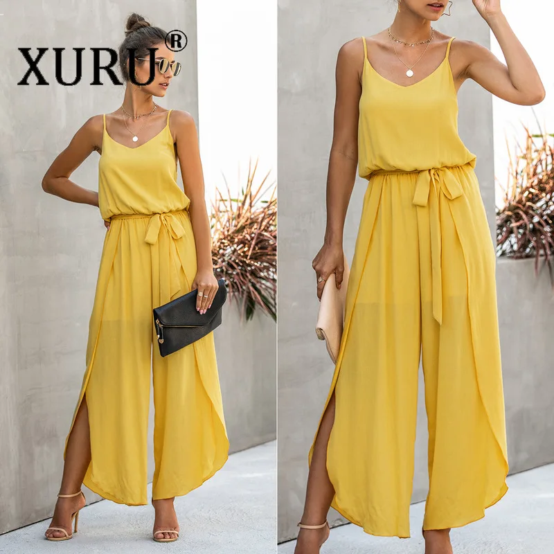 XURU mono con cuello en V para mujer, Pantalones de mujer, mono ...