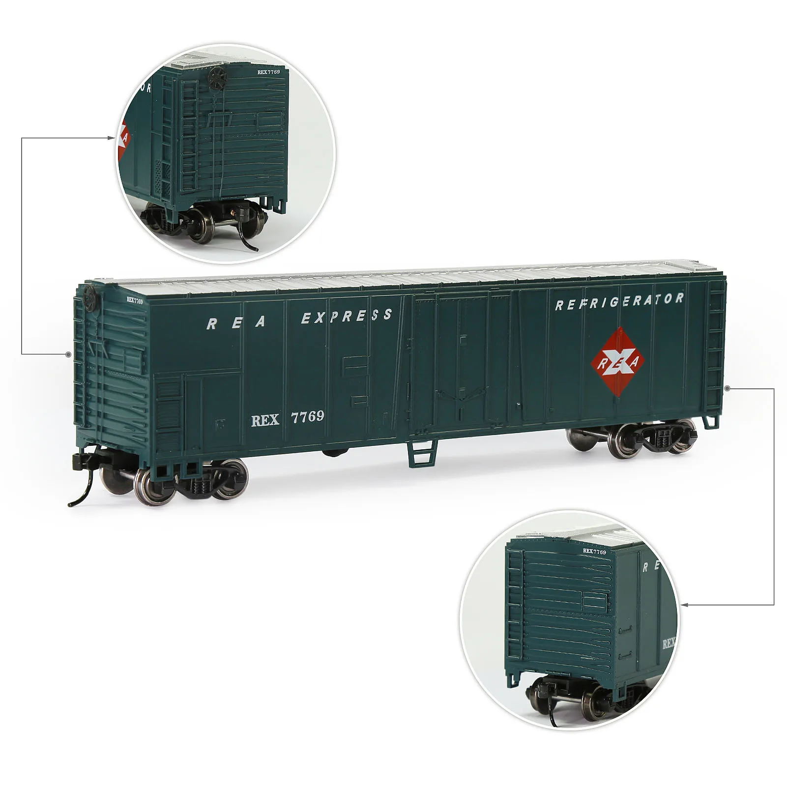 Evemodel-Wagon-HO-Scale-1-87-50-Steel-Reefer-REA-EXPRESS-Refrigerator ...
