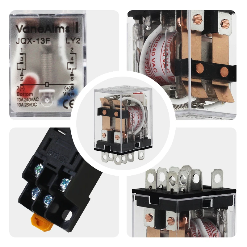 Generic Jqx-13f Hh62p High Power Relay Coil General Dpdt Micro Mini Electromagnetic Relay Switch ...