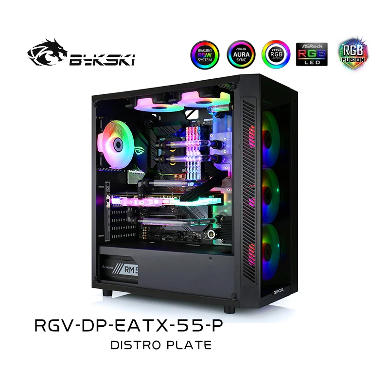 Bykski carcasa de refrigeración por agua para tablero de canal acrílico, solución para ...