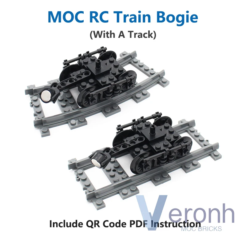 RC Train Bogie Set MOC Building Blocks Compatible Track Parts 53400 ...