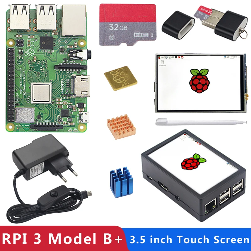 Raspberry pi 3 model b plus original, com wi fi, bluetooth, tela ...