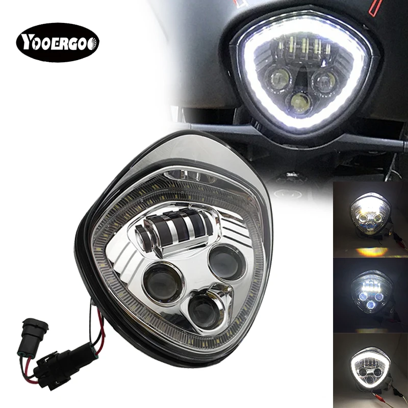 VICTORY Led Headlight with Halo Angel Eye DRL LED Headlamp For 07 17 ...