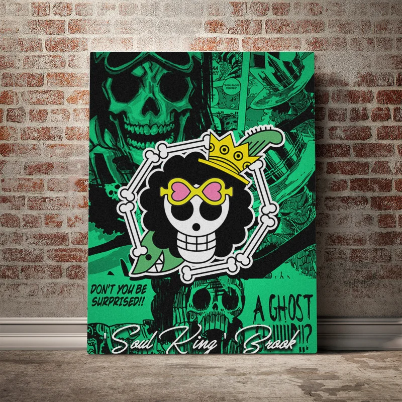 Brook Soul King Harajuku Canvas poster wall Art | One piece Merchandise ...