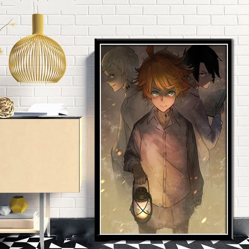 Canvas Painting Nordic Poster Art Prints Anime The Promised Neverland ...