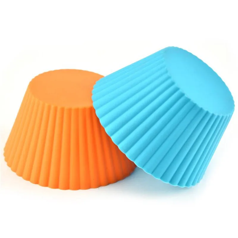 6-12Pcs-7CM-Silicone-Cupcake-Mold-Bakeware-Cupcake-Liner-Reusable ...