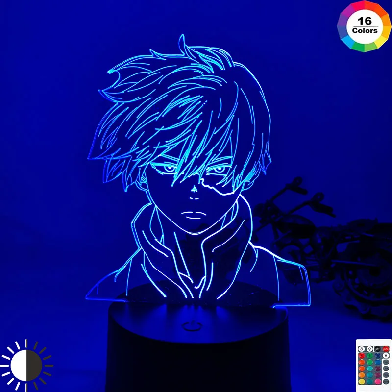 Anime My Hero Academia Shoto Todoroki Face Design Led Night Light Lamp ...