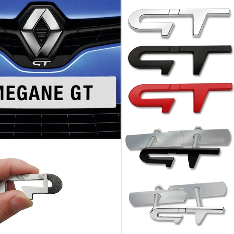 METAL GT Emblem Stickers decal Car Styling Logo Auto For Renault Sport ...