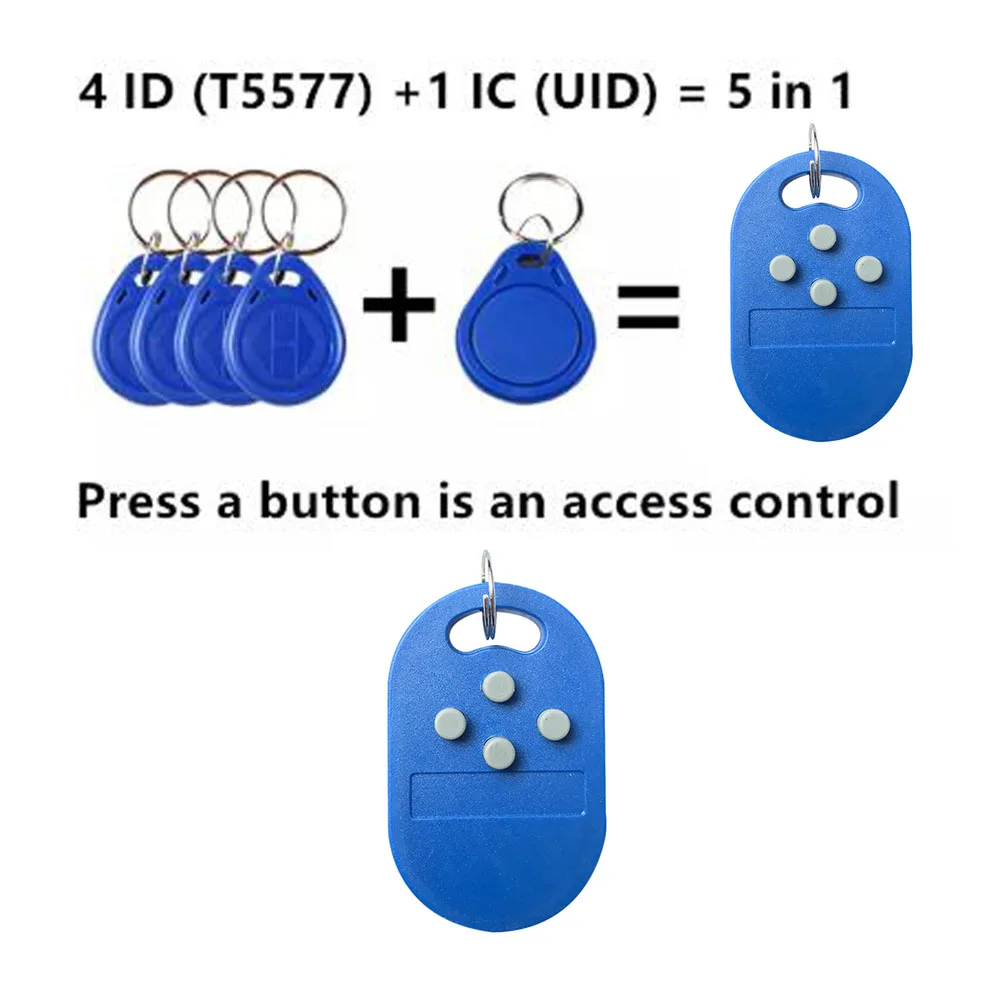 RFID-Multiple-Keyfob-4-or-5-in-125khz-T5577-EM-Writable-IC-13-56Mhz-M1k ...