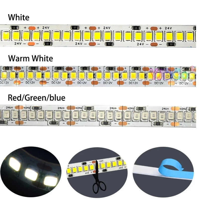 High-Bright-5m-White-Warm-White-Red-Green-Blue-2835-SMD-LED-Strip-Light ...