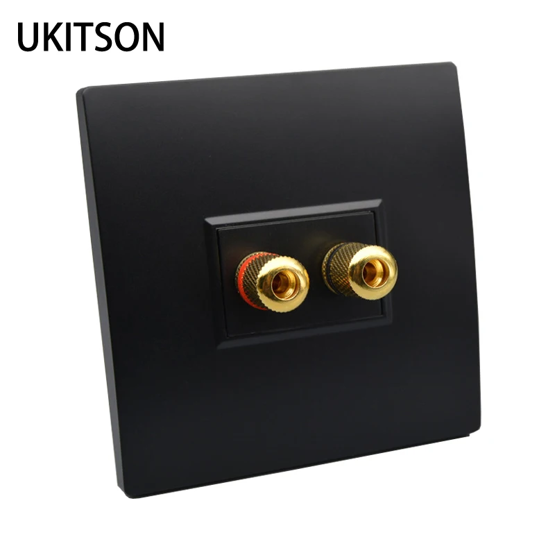 86mm-Speaker-Faceplate-Black-Color-With-1-Port-Plug-Left-Right-Hifi ...