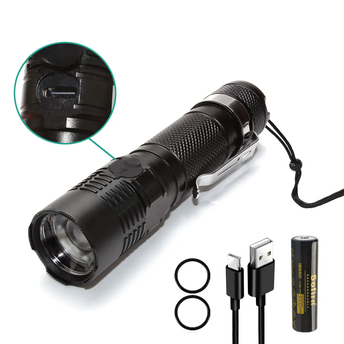 NEW S11 LED Flashlight 1200lm Zoomable Lantern Torch 18650 Flashlights ...