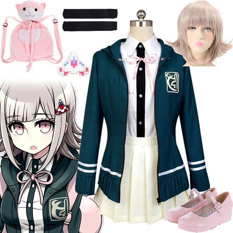 Chiaki-Nanami-hair-clip-Cosplay-Costume-Danganronpa-2-School-Uniform ...