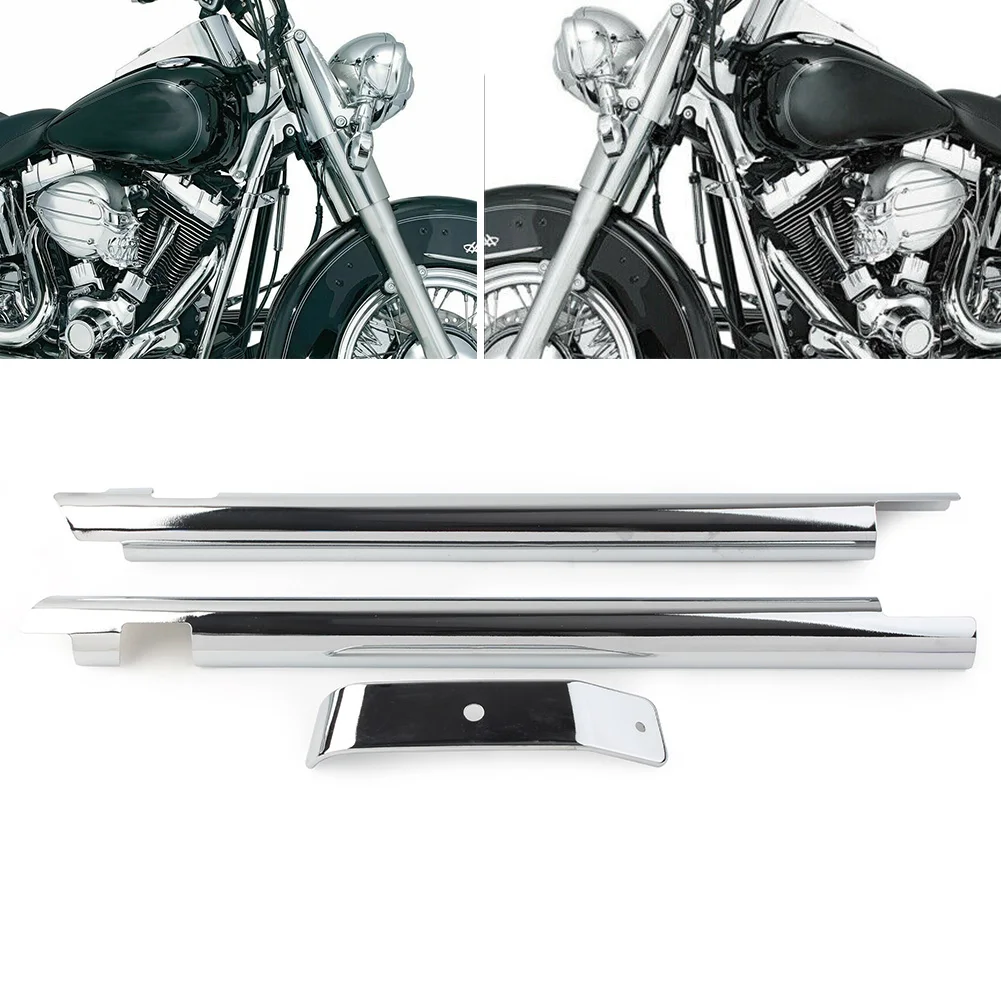 2Pcs-Motorcycle-Frame-Cover-Front-Down-Tube-Cover-For-Harley-Softail ...