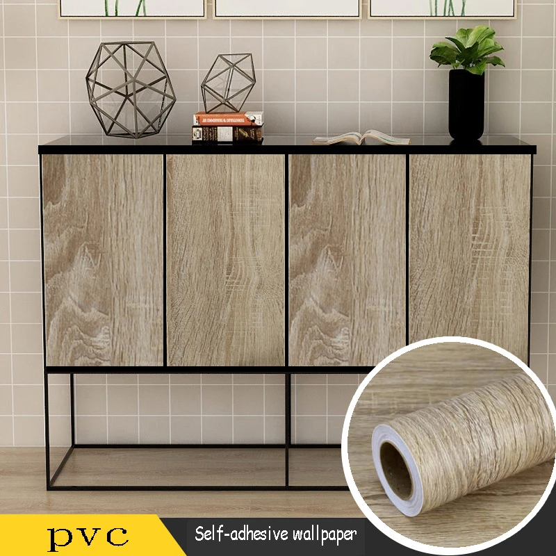 Wood Grain Pvc Stickers For Wardrobe Cupboard Table Furniture ...