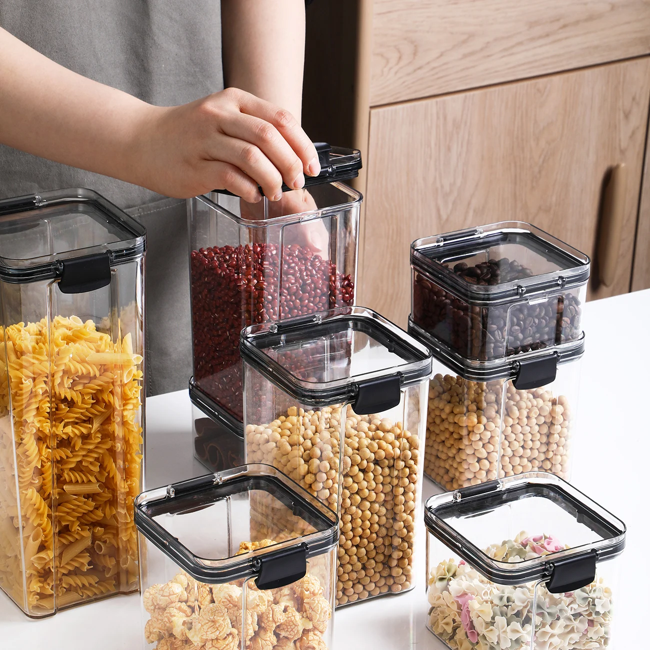 Kitchen Sealed Plastic Food Storage Box Multigrain Storage Container ...