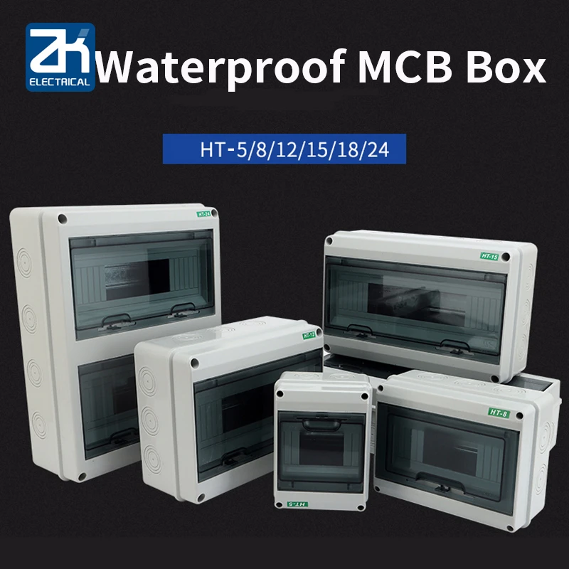 HT-5/8/12/15/18/24 Way Plastic Electrical Distribution Box Waterproof ...