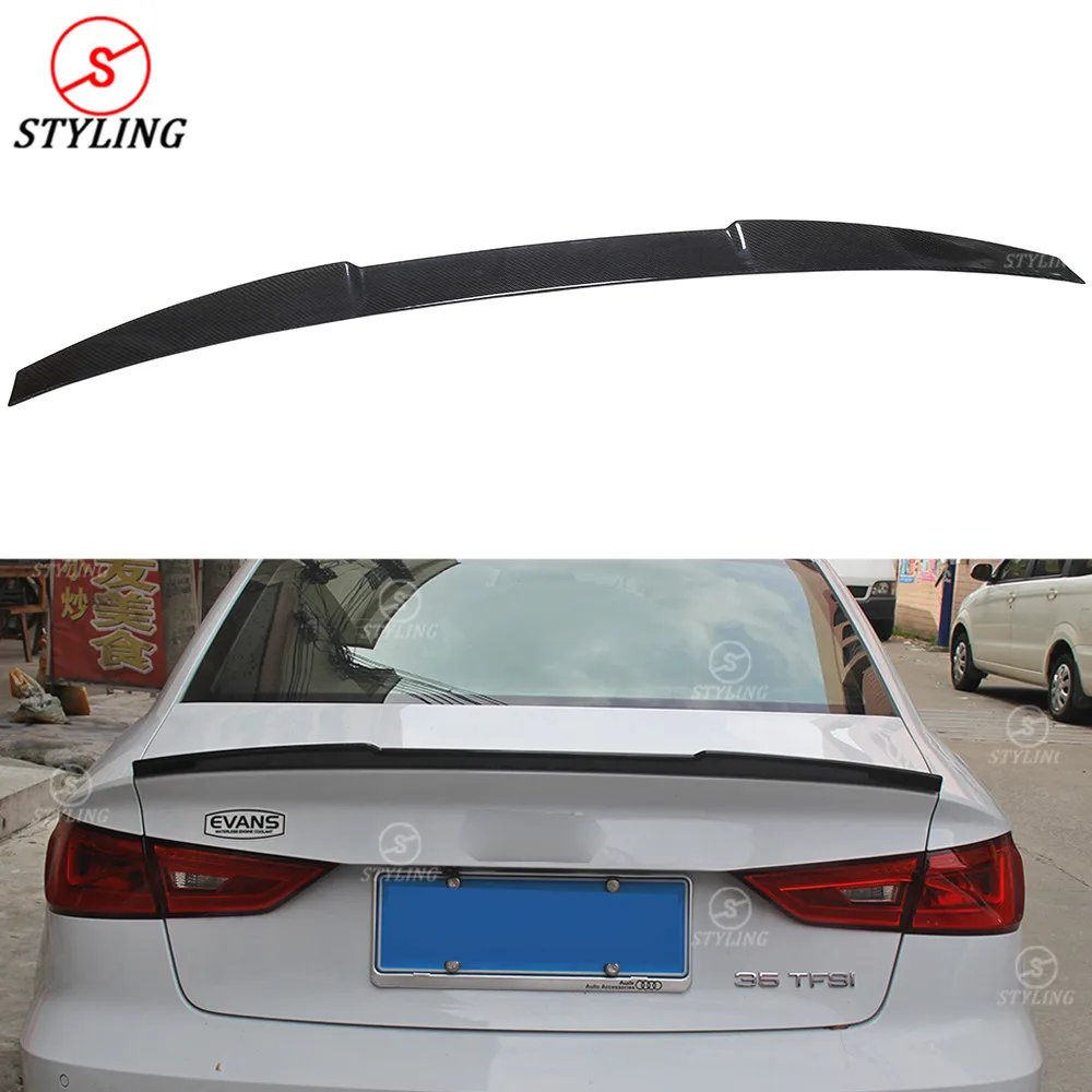 A3 8V Carbon Fiber spoiler wing V style For Audi S3 8V Sedan Rear ...