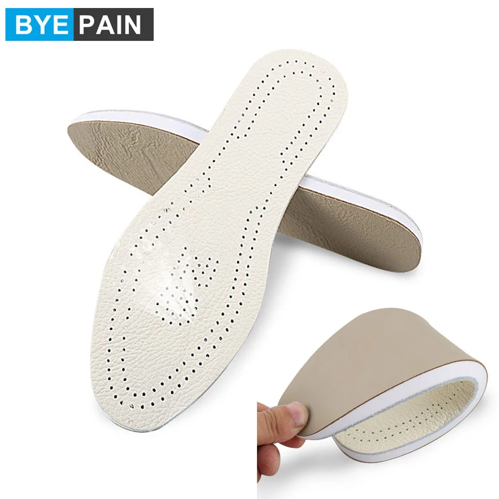 1Pair-BYEPAIN-Premium-Leather-Insole-Comfortable-Shoe-Pads-Mens-or ...
