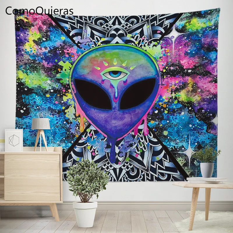 Psychedelic Alien Abstract Art Colorful Tapestry Wall Hanging Cloth ...