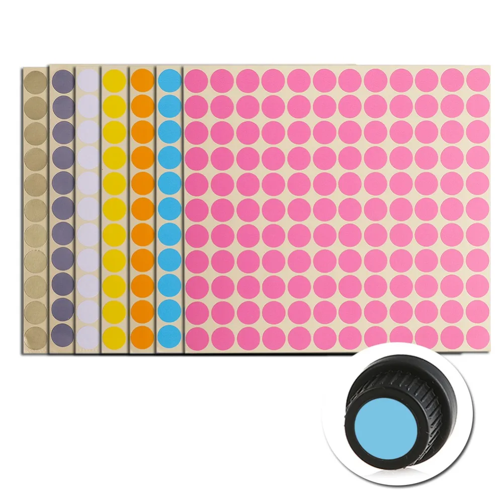 1 Sheet of 132 Blank Round Stickers Labels for Essential Oil Bottle Cap ...