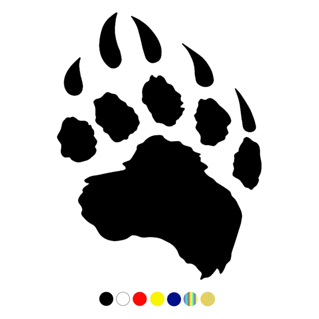 Grizzly Bear Paw Print Stencil